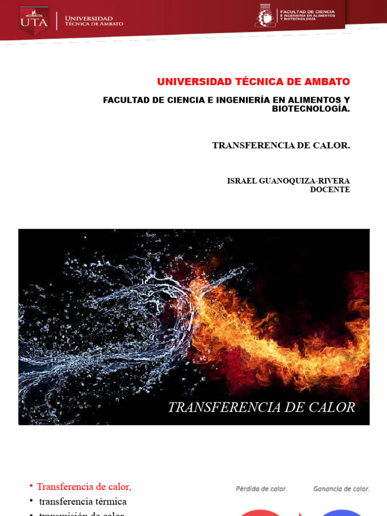 Clase 1 Transferencia de Calor | PDF | Transferencia de calor | Conduccion termica