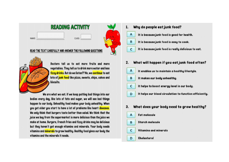 Reading Junk Food | PDF