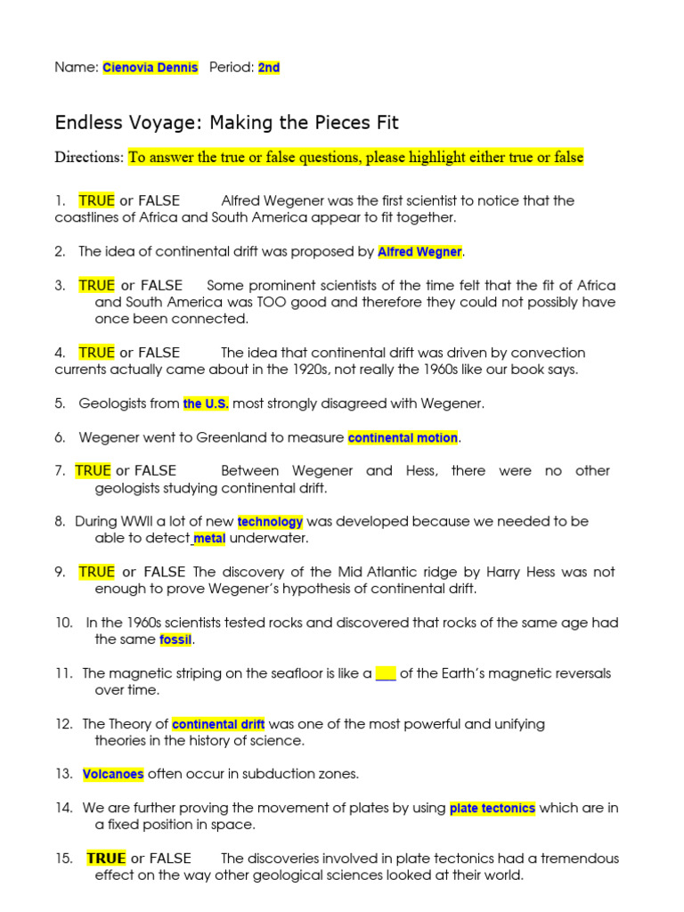 Day 73 Endless Voyage Video Worksheet-1 | PDF