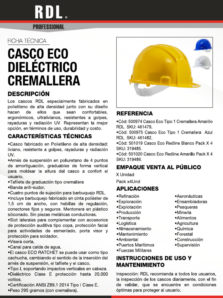 FT Casco Eco Dieléctrico Cremallera | PDF