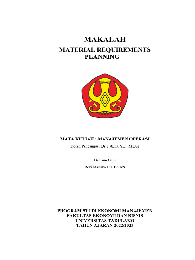 Perencanaan Kebutuhan Material | PDF