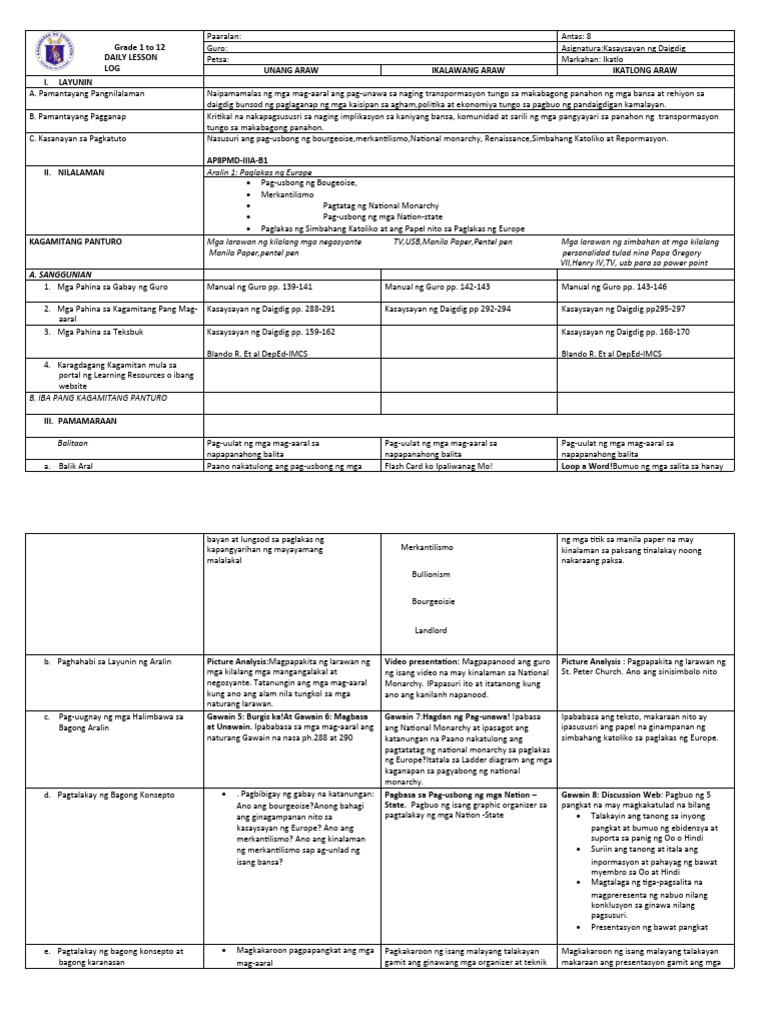DLL Grade 8 3rd Grading A | PDF