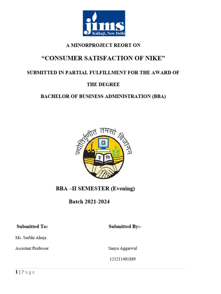 Minor Project 1 | PDF | Nike | Adidas