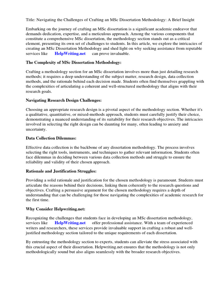 MSC Dissertation Methodology Example | PDF | Methodology | Valuation (Finance)