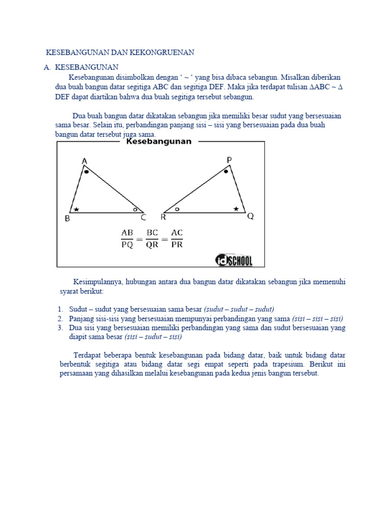 Kesebangunan Dan Kekongruenan | PDF