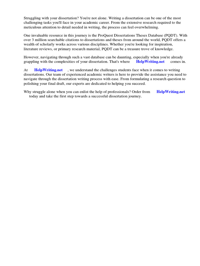 Proquest Dissertations Theses Database PQDT | PDF | Thesis ...