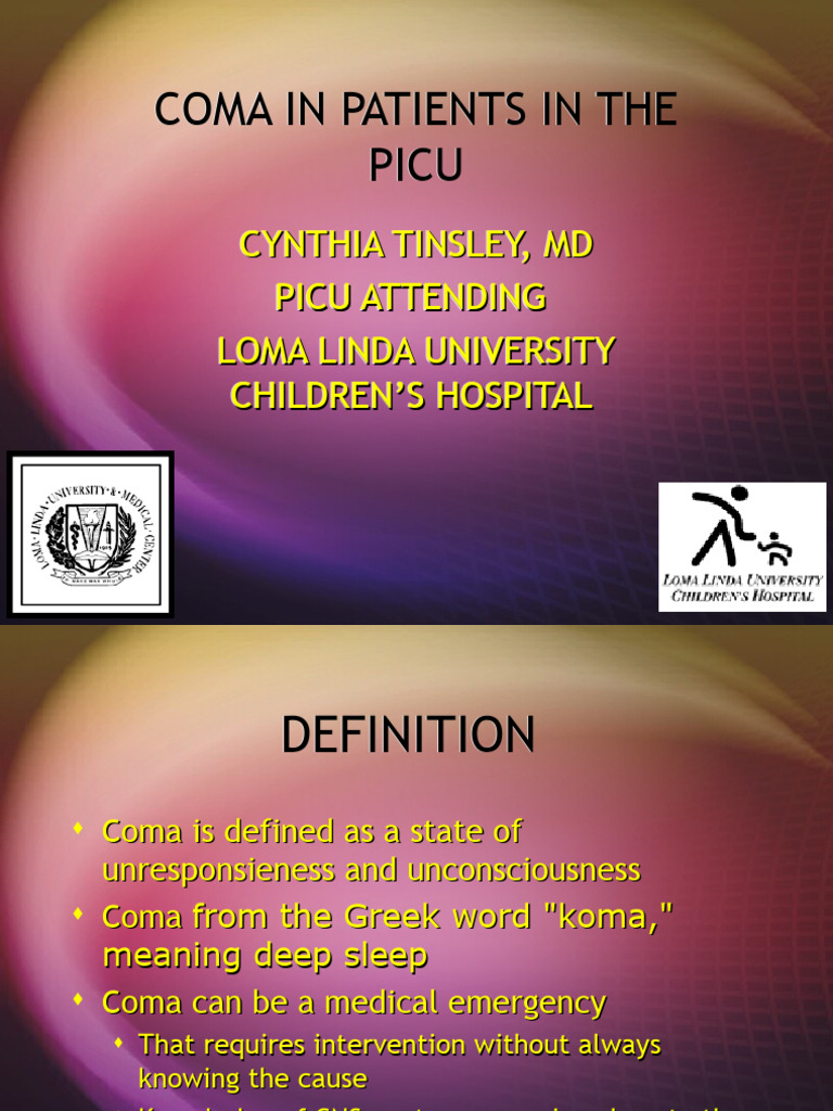 Coma (Picu Course) | PDF | Cerebrospinal Fluid | Brainstem
