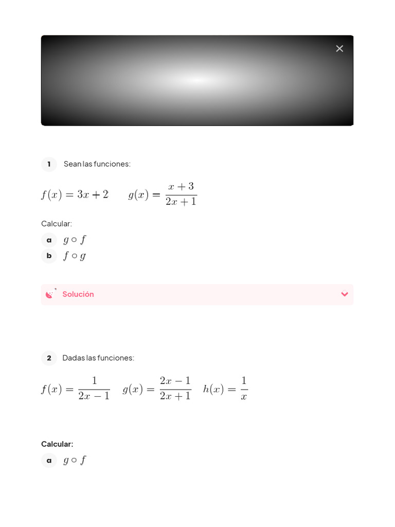 Ejercicios de Composicion de Funciones - Superprof | PDF | Función continua | Asíntota