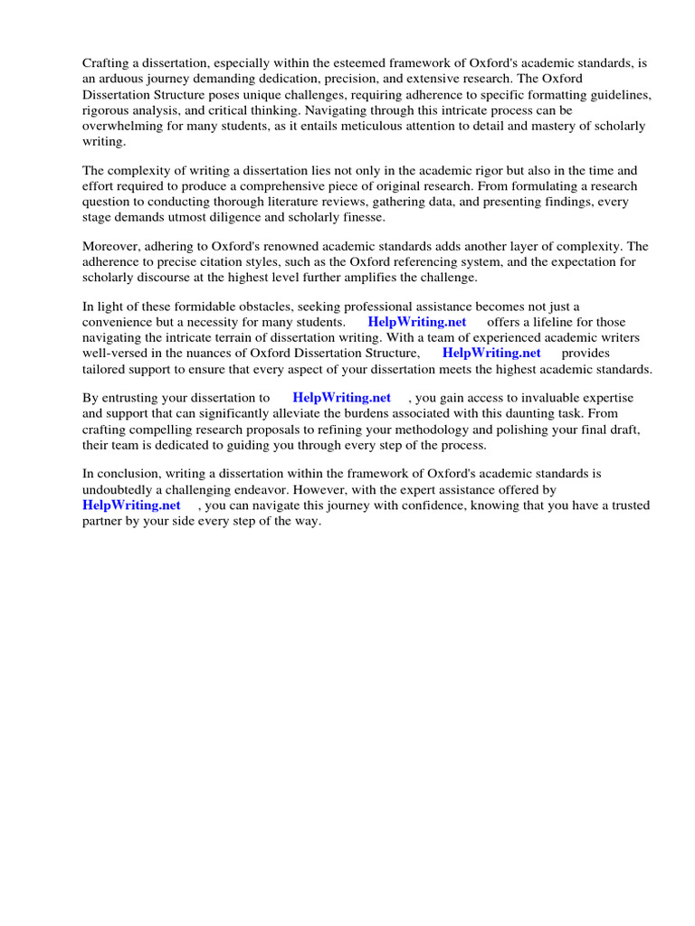 Oxford Dissertation Structure Pdf Thesis Evaluation