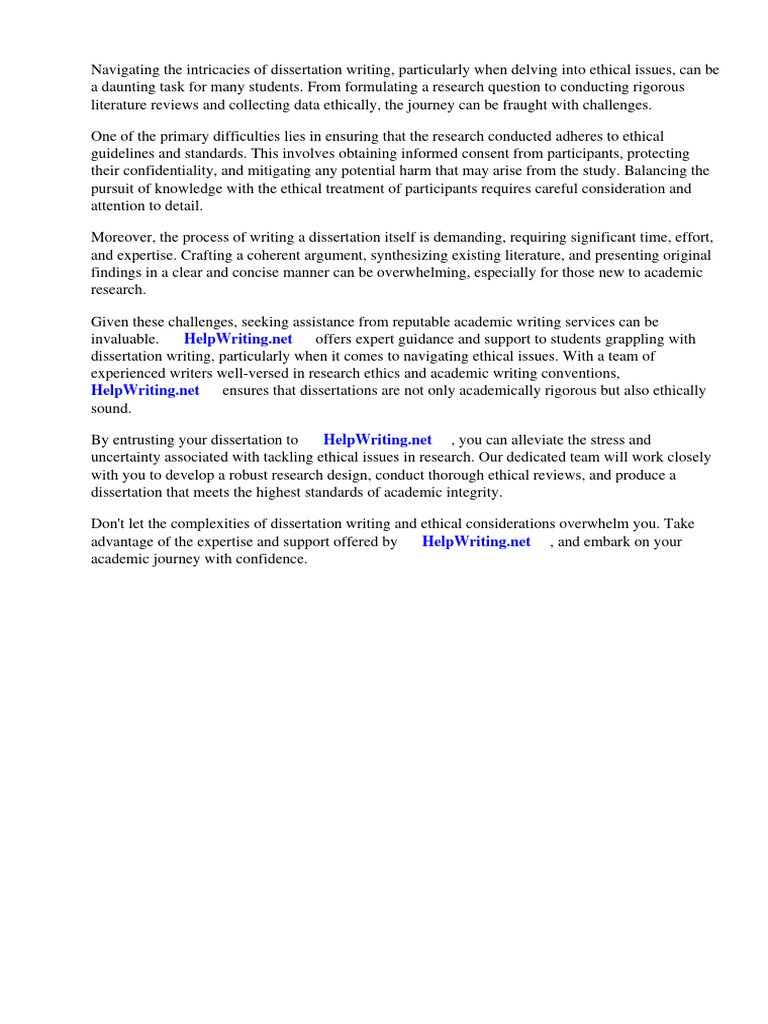 Dissertation Ethics for Students | PDF | Informed Consent | Thesis