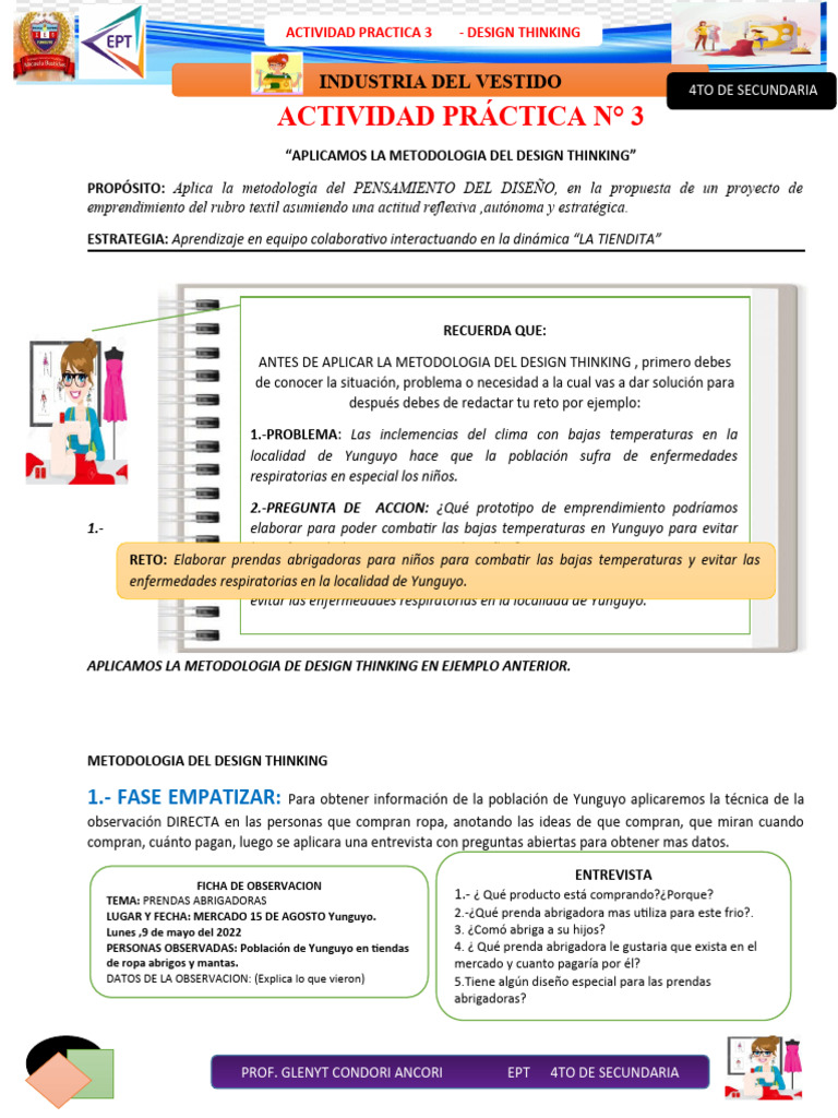 PRACTICA CALIFI DE DESIGN THINKING | PDF | Ropa