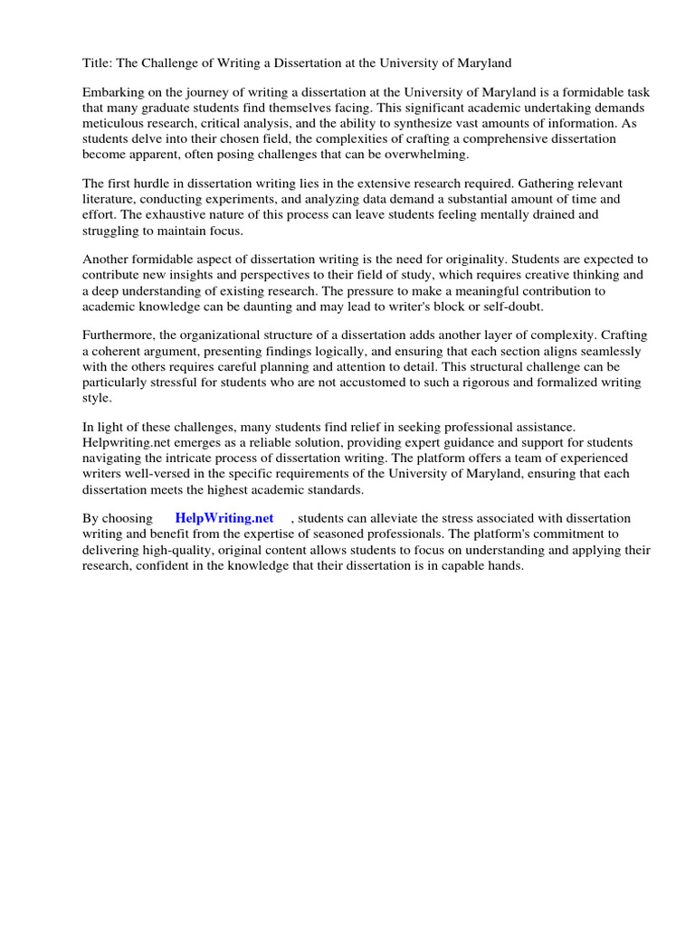 Dissertation University of Maryland | PDF | Critical Thinking