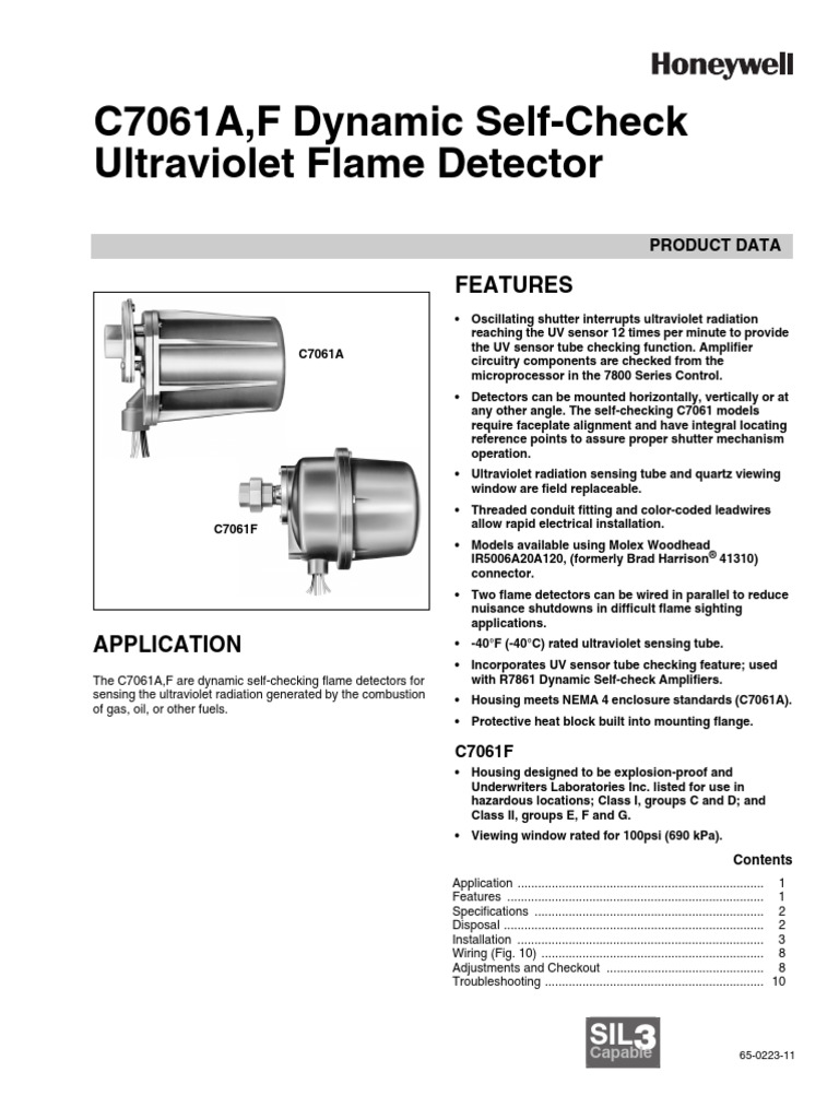 Ficha Técnica Honeywell C7061A | PDF | Pipe (Fluid Conveyance ...