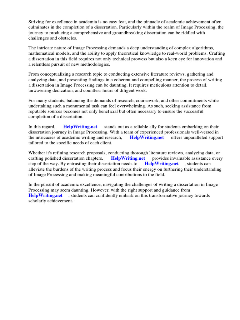 Dissertation Image Processing | PDF | Thesis | Image