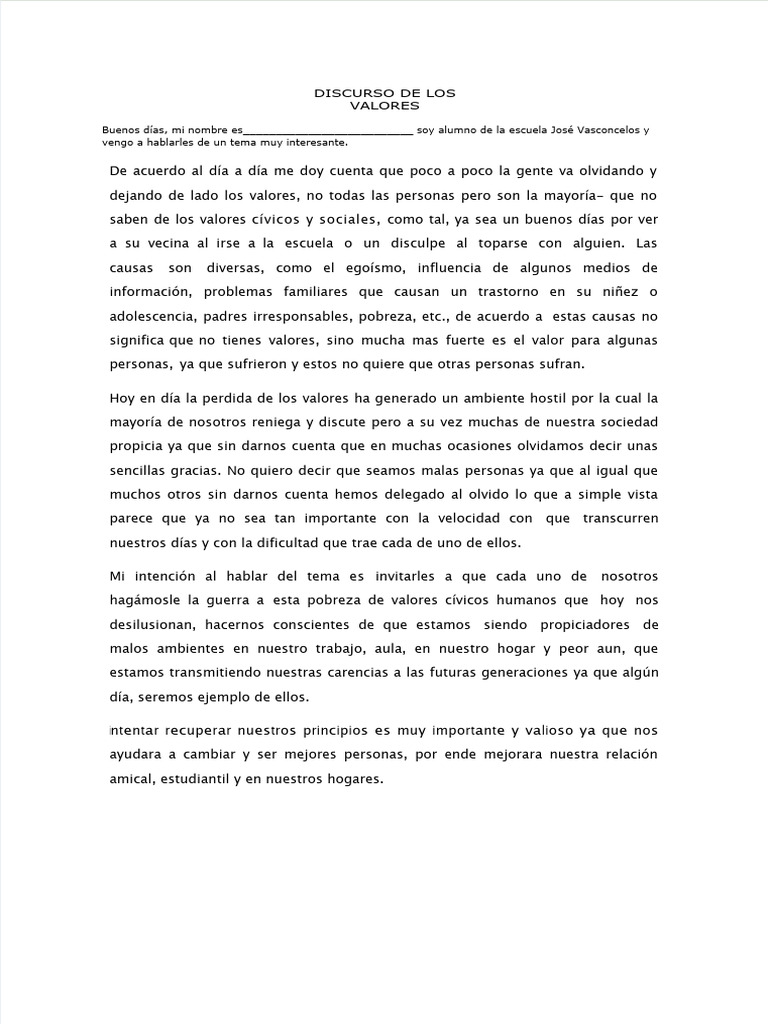 Oratoria Valores | PDF