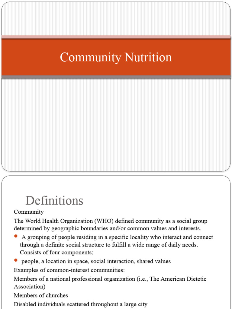 Community Nutrition | PDF | Community | Needs Assessment