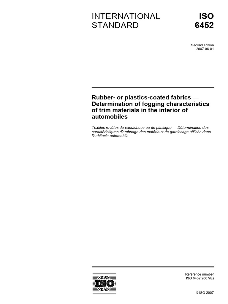 Iso 6452 2007 | Download Free PDF | International Organization For ...