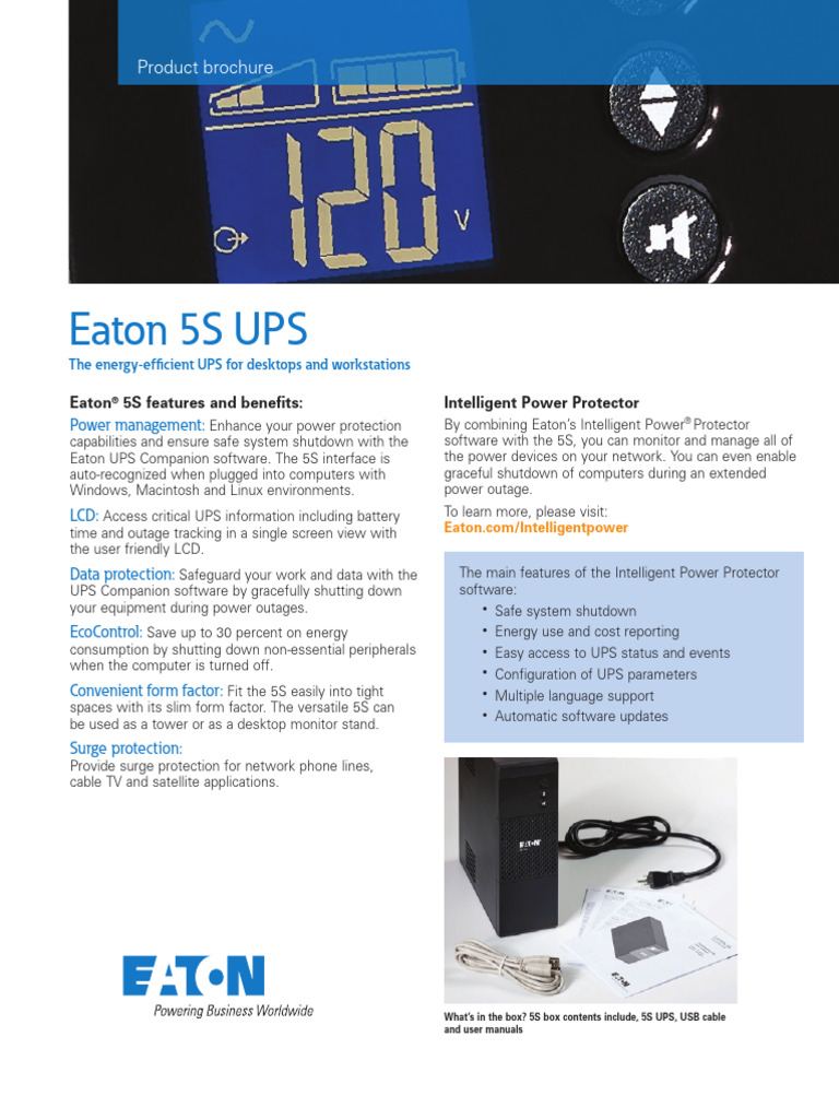 Brochure Eaton 5S | PDF | Computer Monitor | Desktop Computer