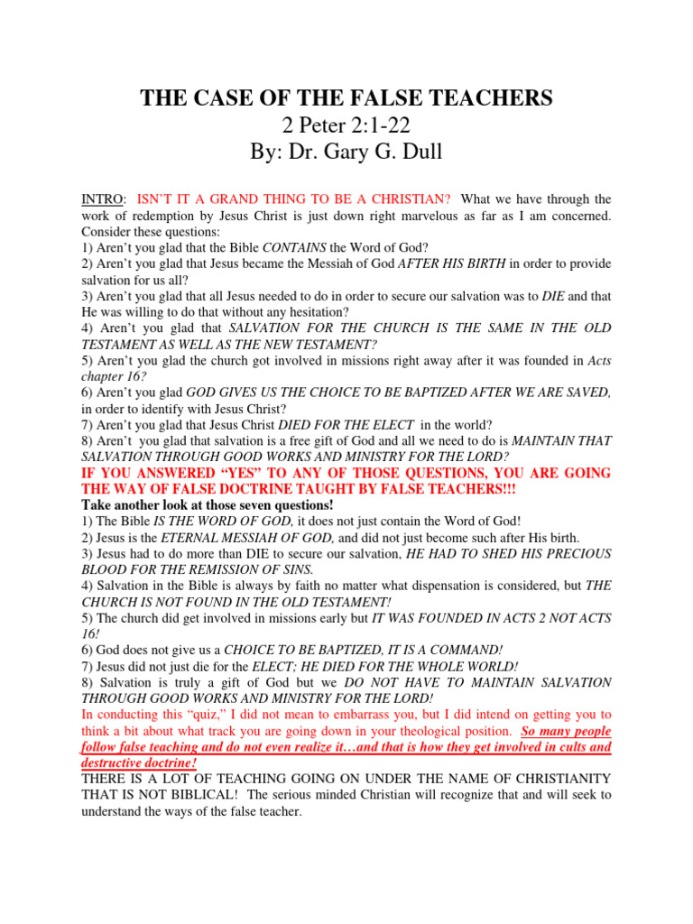 Beware of False Teachers | PDF | Salvation | Jesus