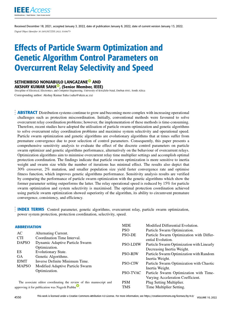11 - 2022 - Effects of Particle Swarm Optimization and Genetic Algorithm Control Parameters On ...