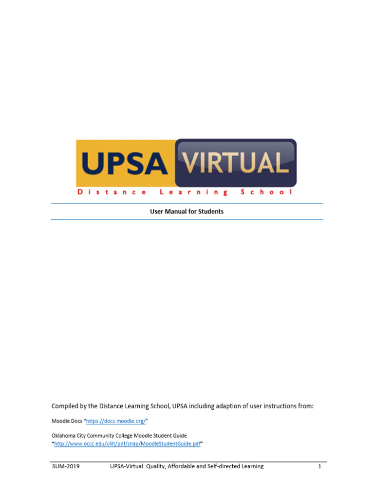 UPSA Virtual Learning User Manual | PDF | Internet Forum | Login