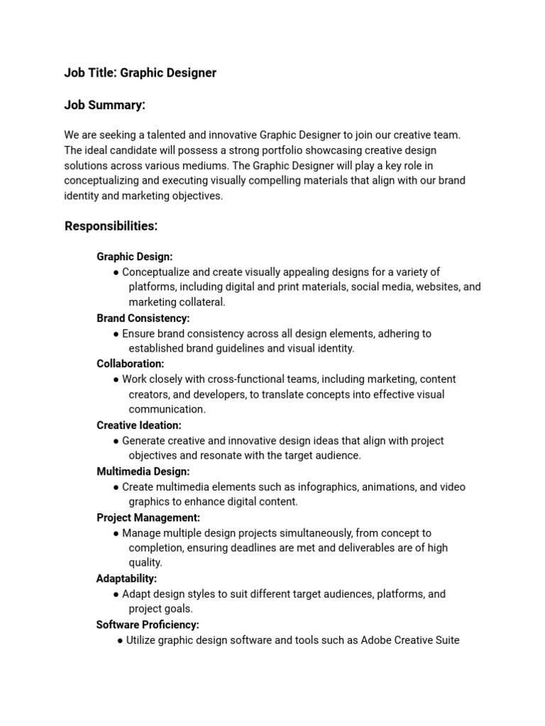 Job Title - Graphic Designer NEW | Download Free PDF | Graphic Design ...