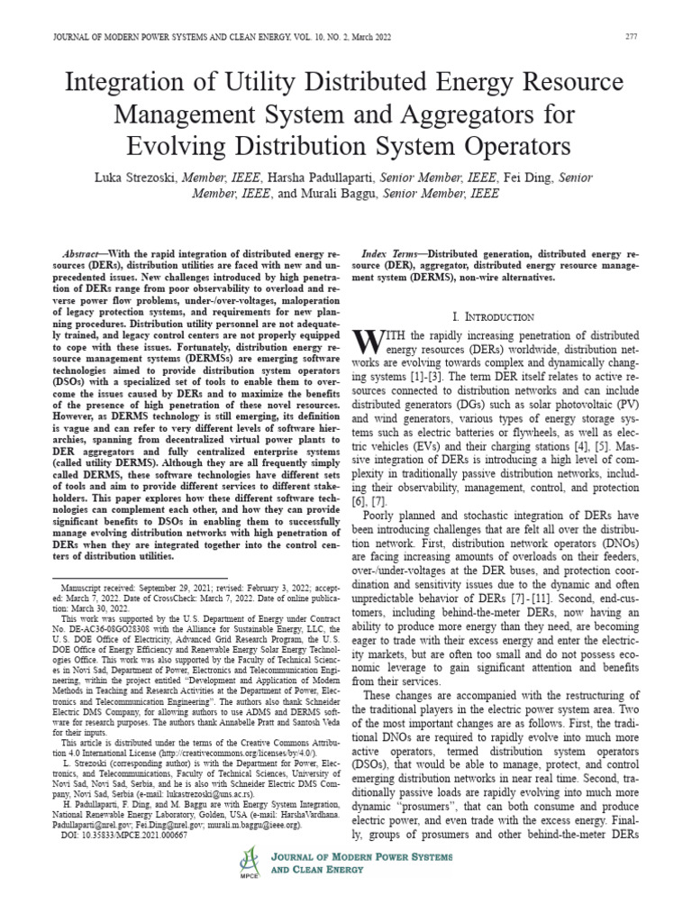 11 - 2022 - Integration of Utility Distributed Energy Resource Management System and Aggregators ...
