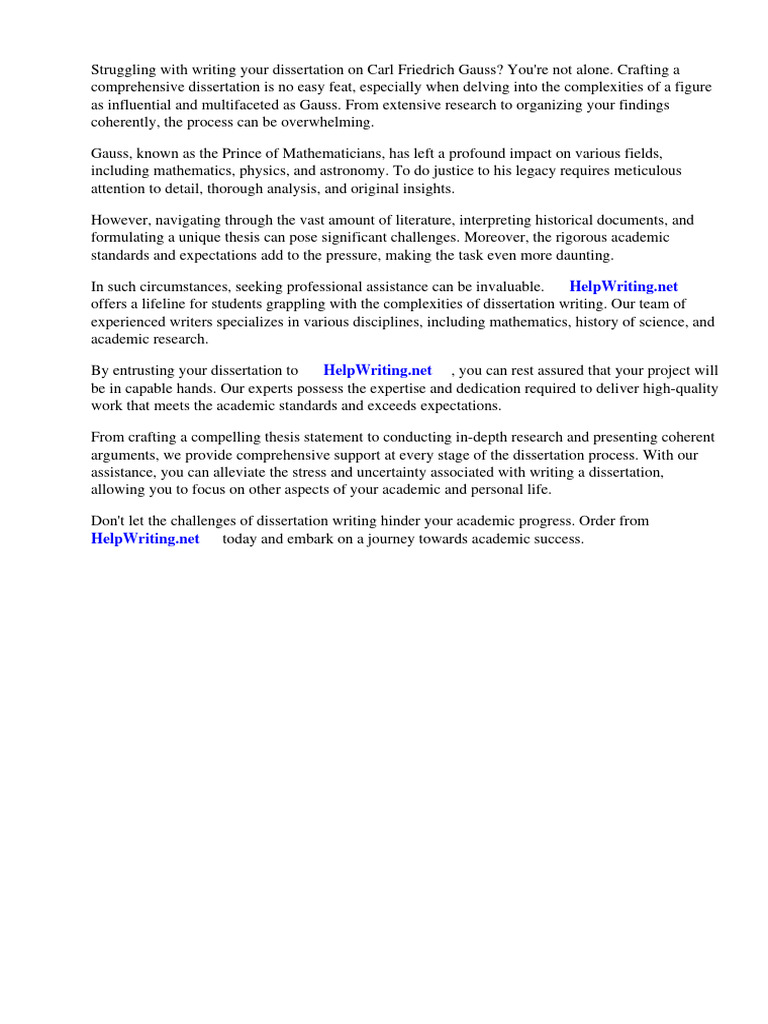 Dissertation Help on Gauss | PDF | Numbers | Geometry
