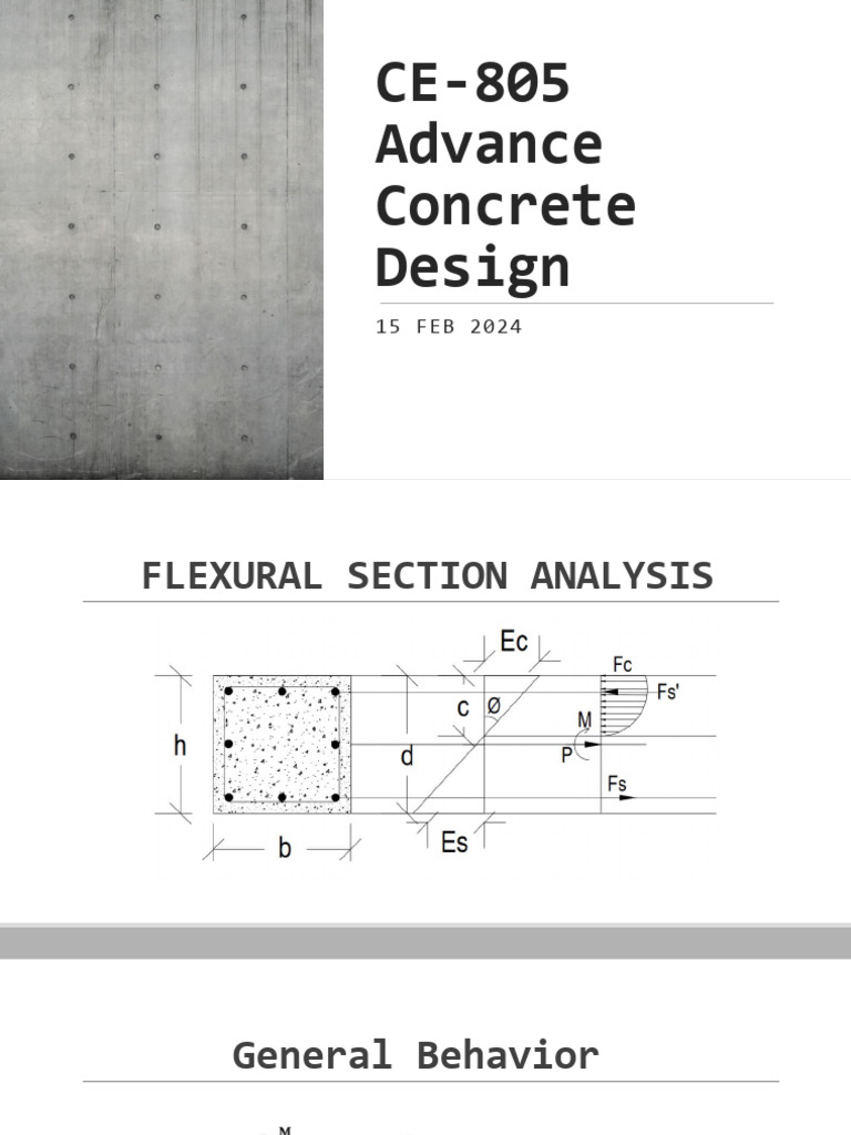 CE-803 Adv Conc Design - Lec 4 | PDF | Science & Mathematics