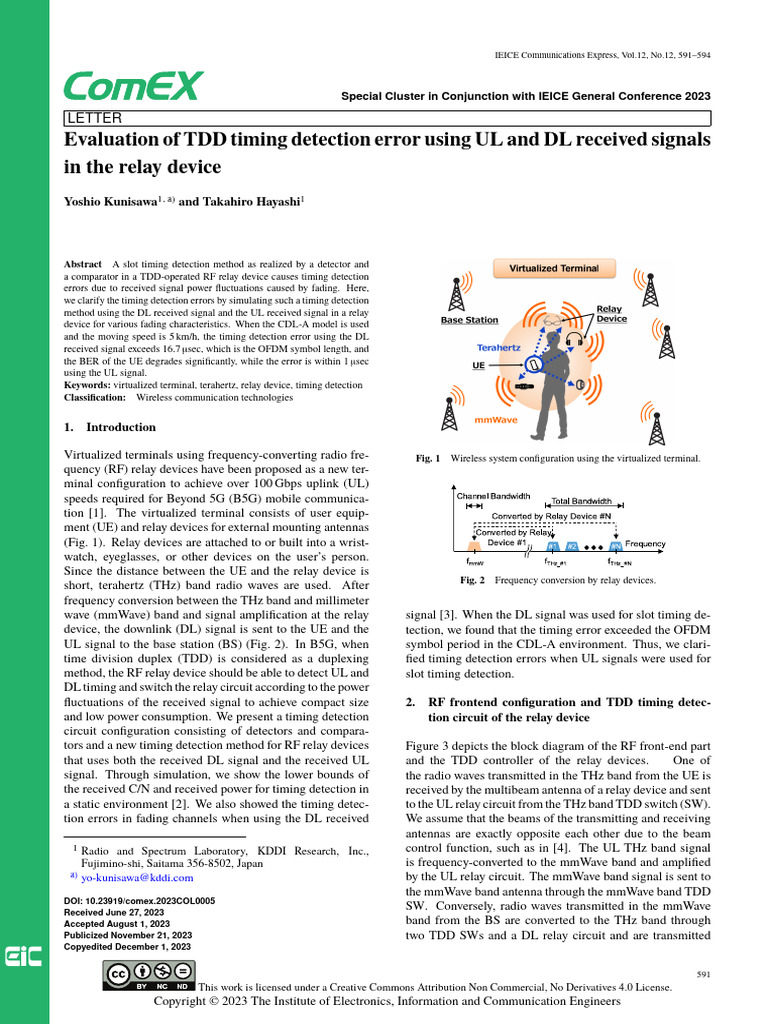 11 - 2023 - Evaluation of TDD Timing Detection Error Using UL and DL Received Signals in The ...