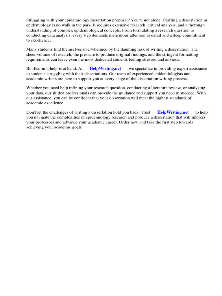 Epidemiology Dissertation Help | PDF | Epidemiology | Clinical Trial