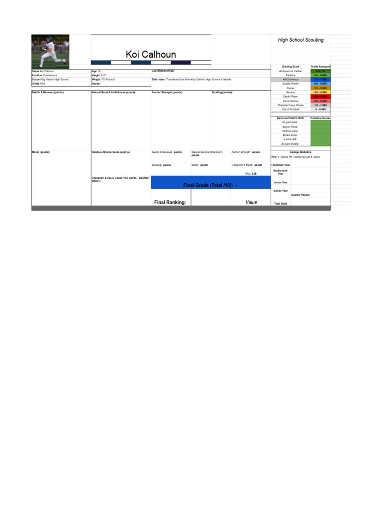 Draft Grade Temp | PDF | Sports | American Football