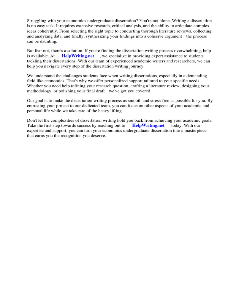 Economics Undergraduate Dissertation Examples | PDF | Thesis | Doctor ...