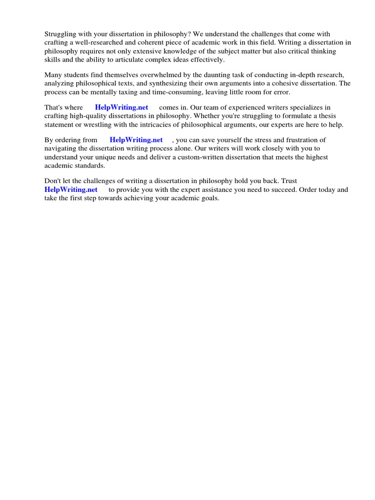 Expert Help for Philosophy Dissertations | PDF | Thesis