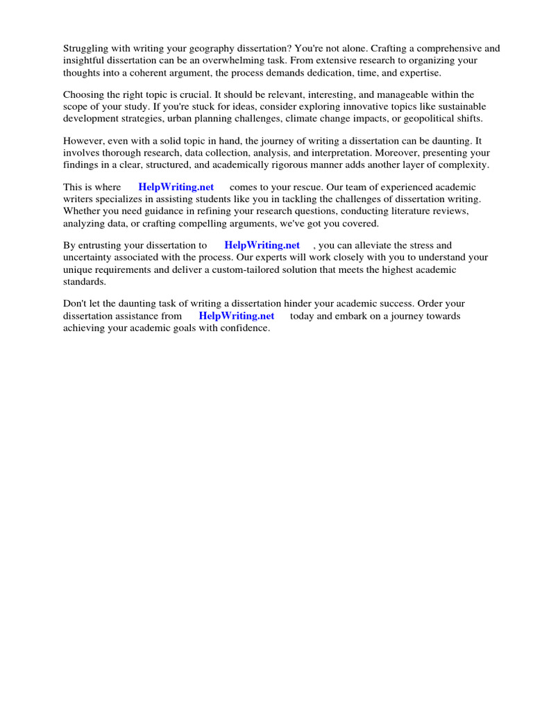 Ba Geography Dissertation Ideas | PDF | Geography | Thesis