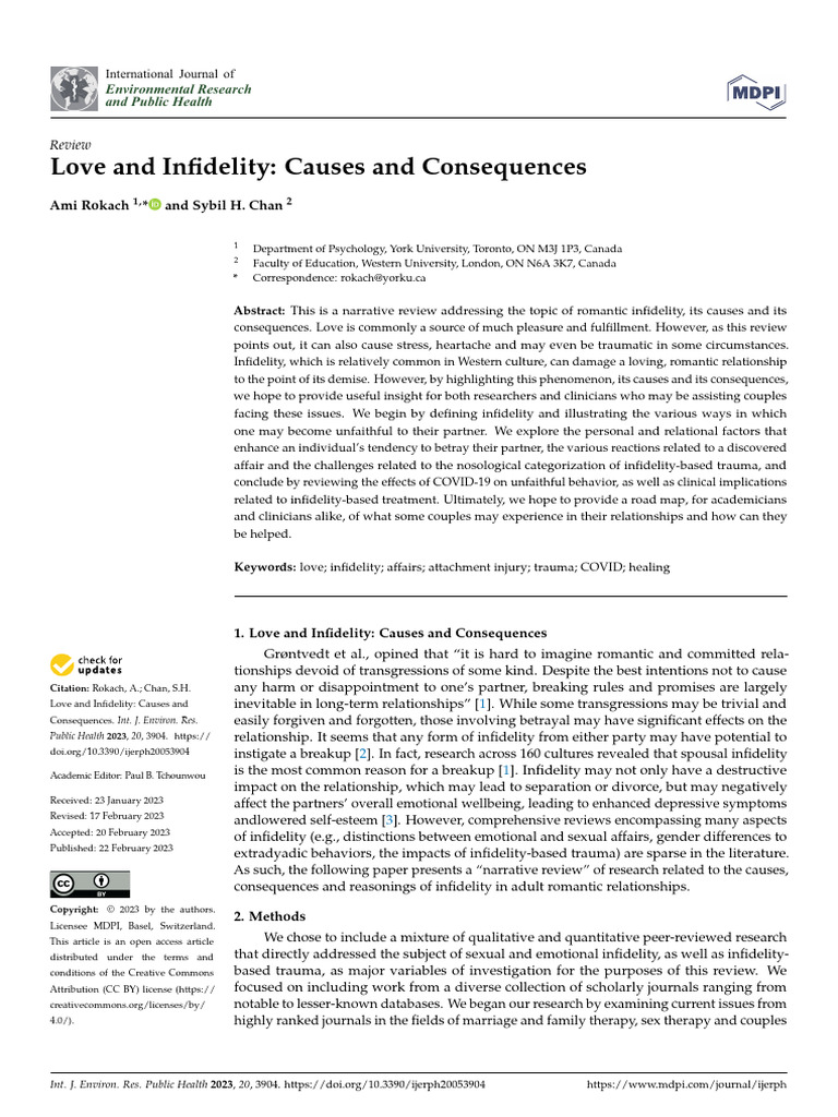 Love and Infidelity Causes and Consequences | PDF | Infidelity | Attachment Theory