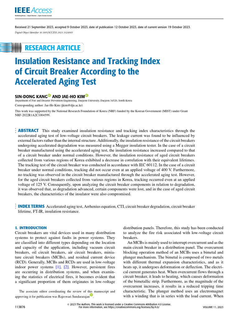 11_2023_Insulation Resistance and Tracking Index of Circuit Breaker According to the Accelerated ...