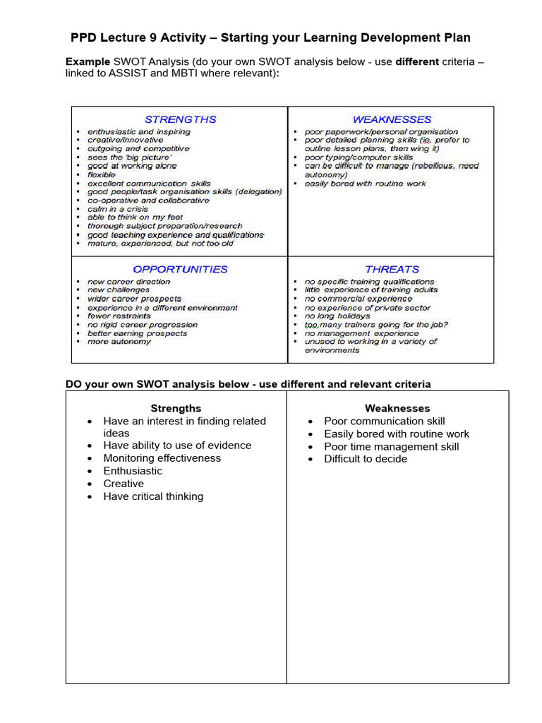 Lec 9 Activity PPD Plan 1 | PDF