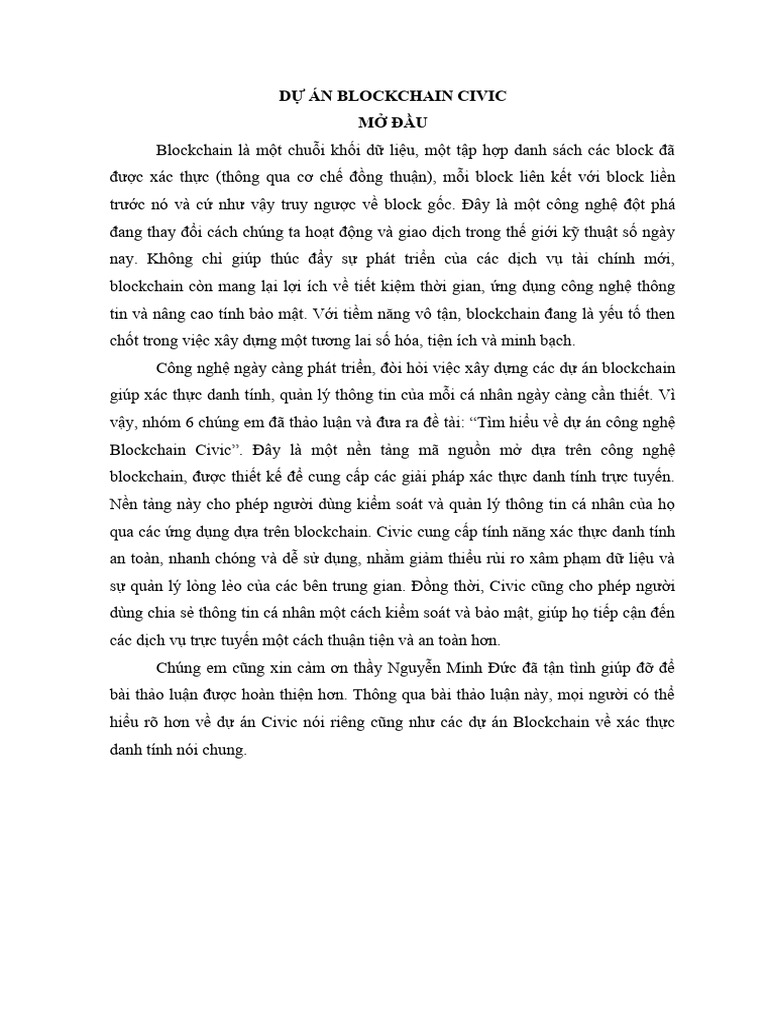 D Án Blockchain Civic | PDF