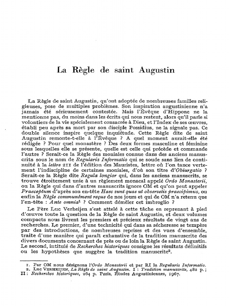 La Règle de Saint Augustin | PDF