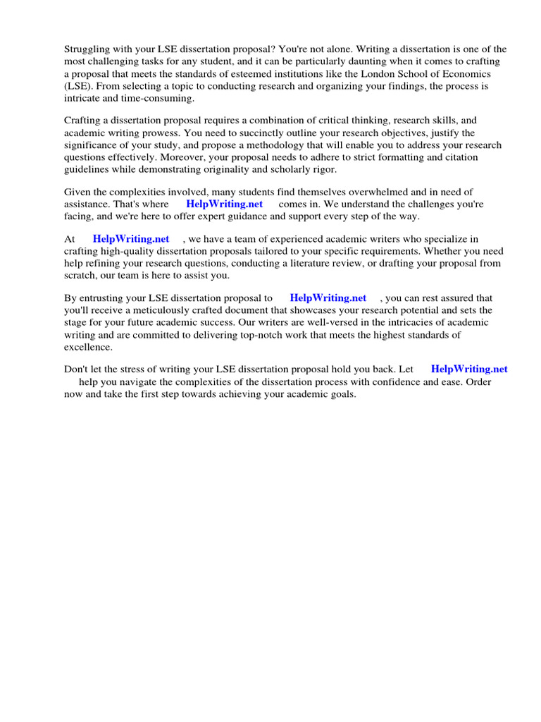 Lse Dissertation Proposal | PDF | Thesis | Methodology