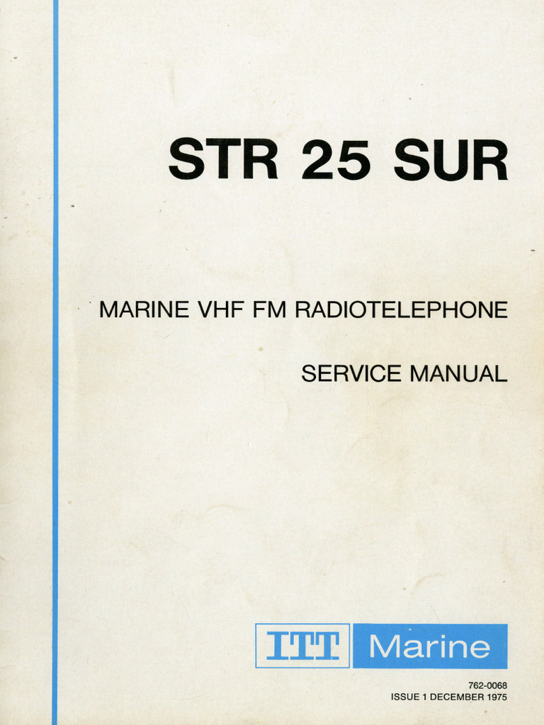 STR 25 SUR (Marine VHF FM Radiotelephone) | PDF