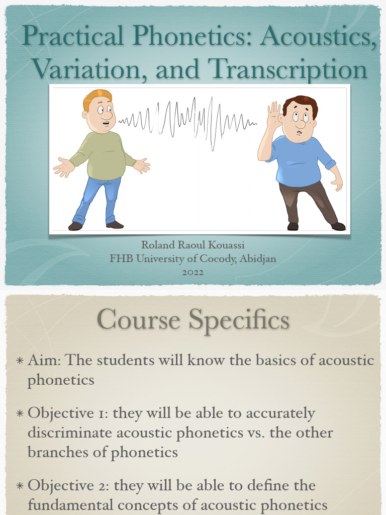 Acoustic Phonetics Course Guide | PDF