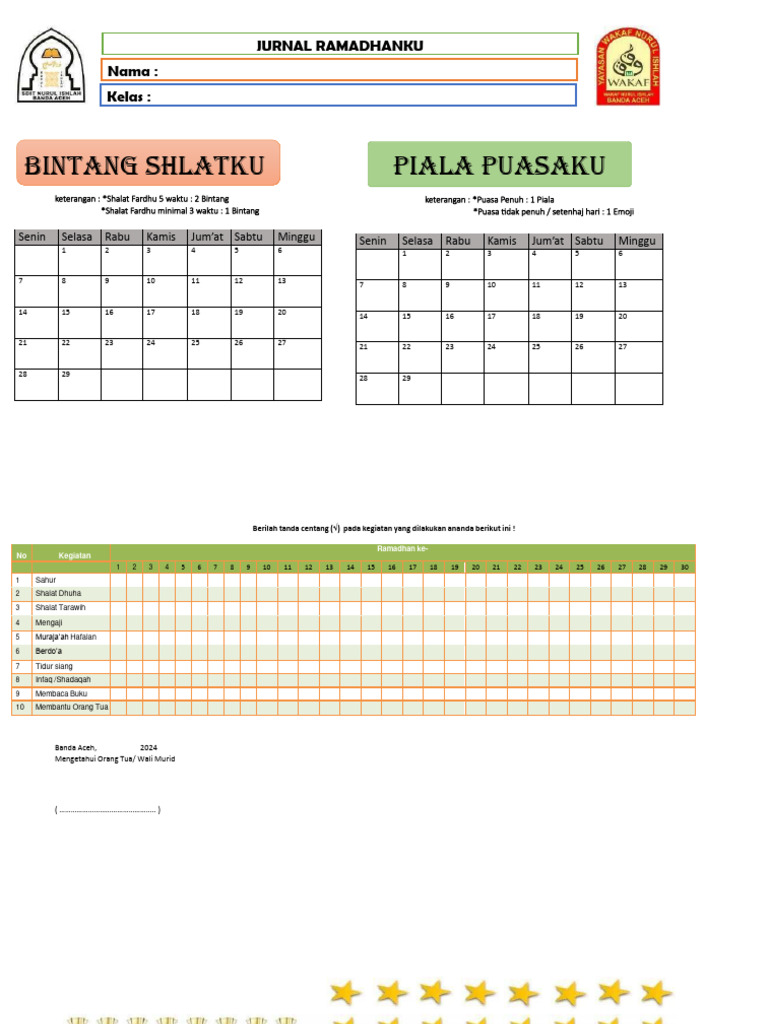 WAJIBAT RAMADHAN Kelas Kecil 1445H | PDF