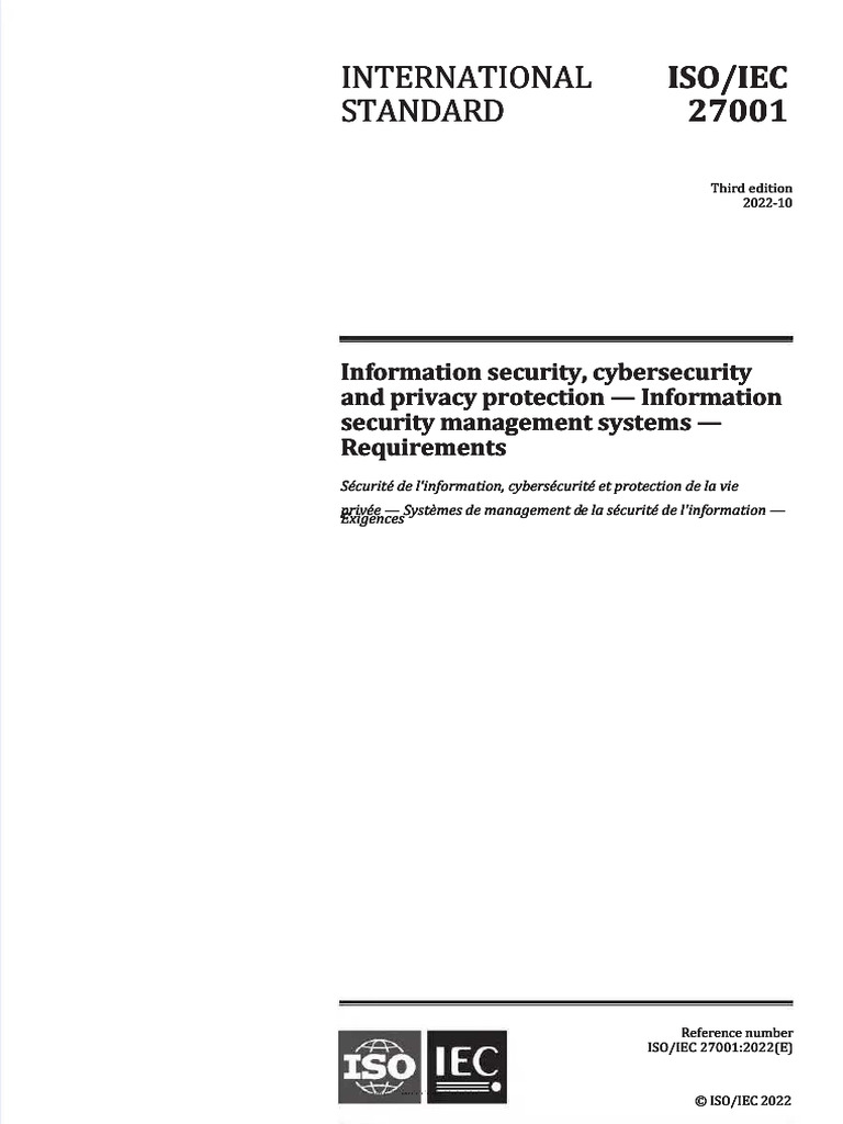 ISO 27001.2022 Info Security MGMT Systems - Requirements | PDF | Regulation | International ...