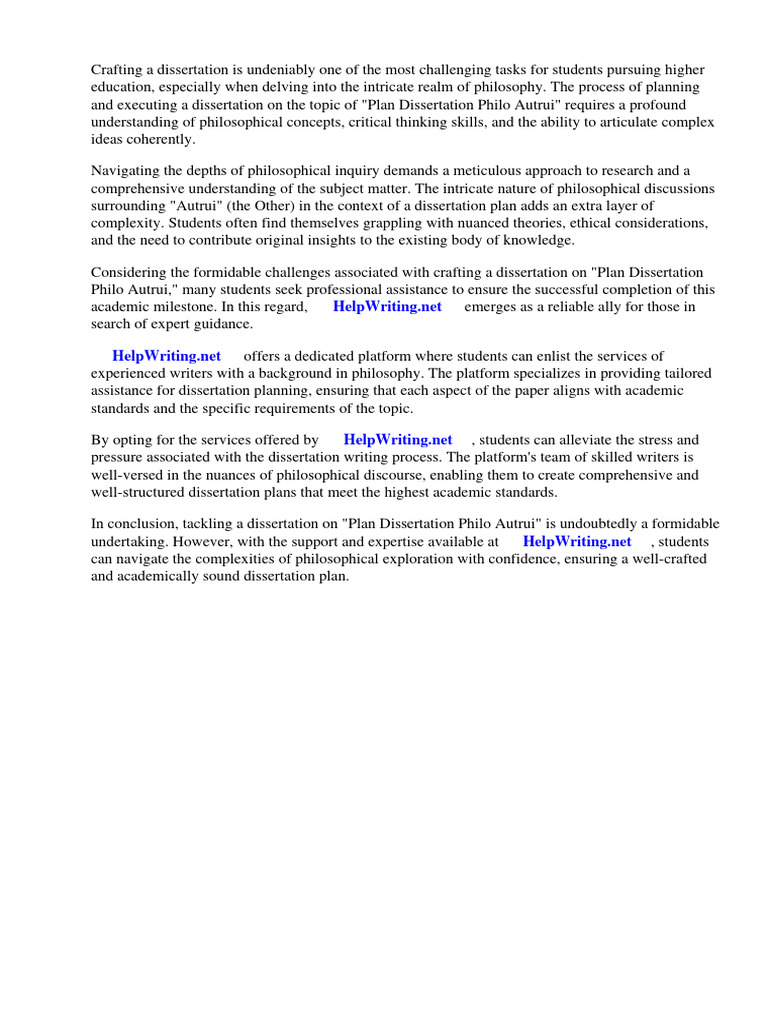 Plan Dissertation Philo Autrui | PDF | Scribd | Expert