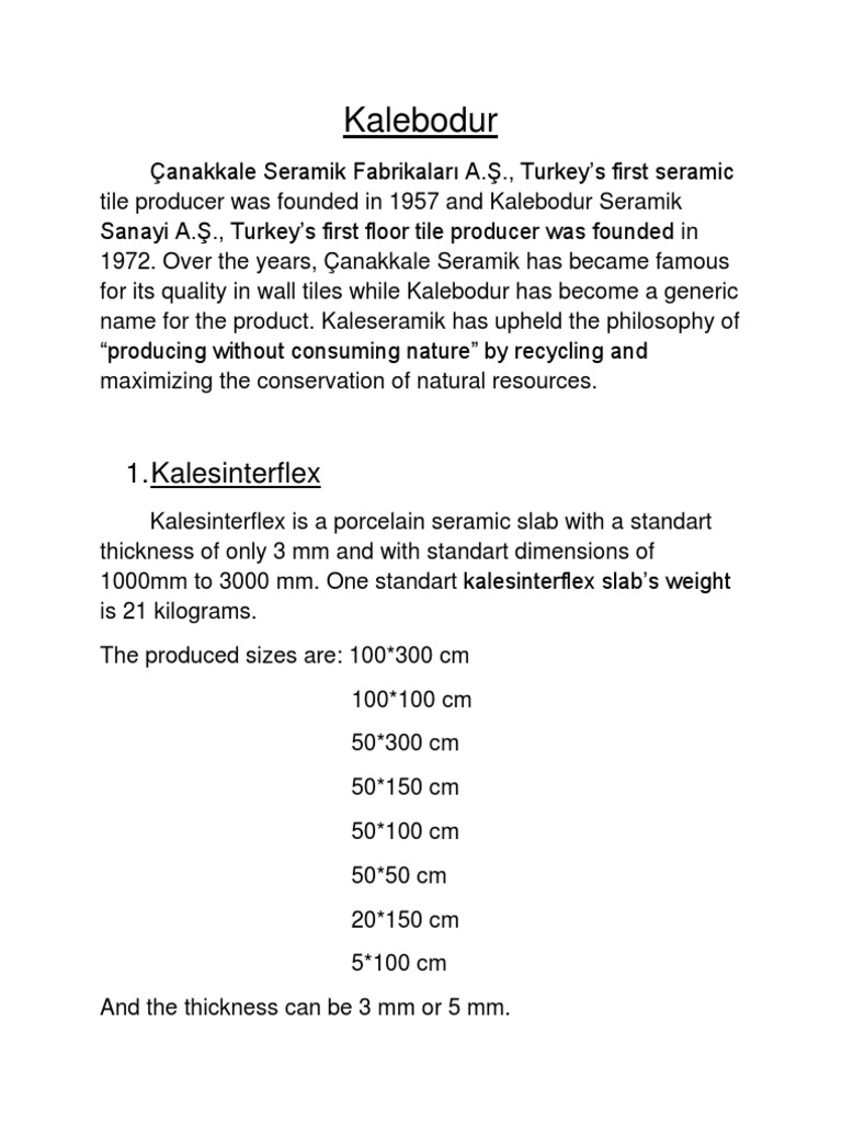Kalebodur Ceramic Tile Overview | PDF | Tile | Ceramics
