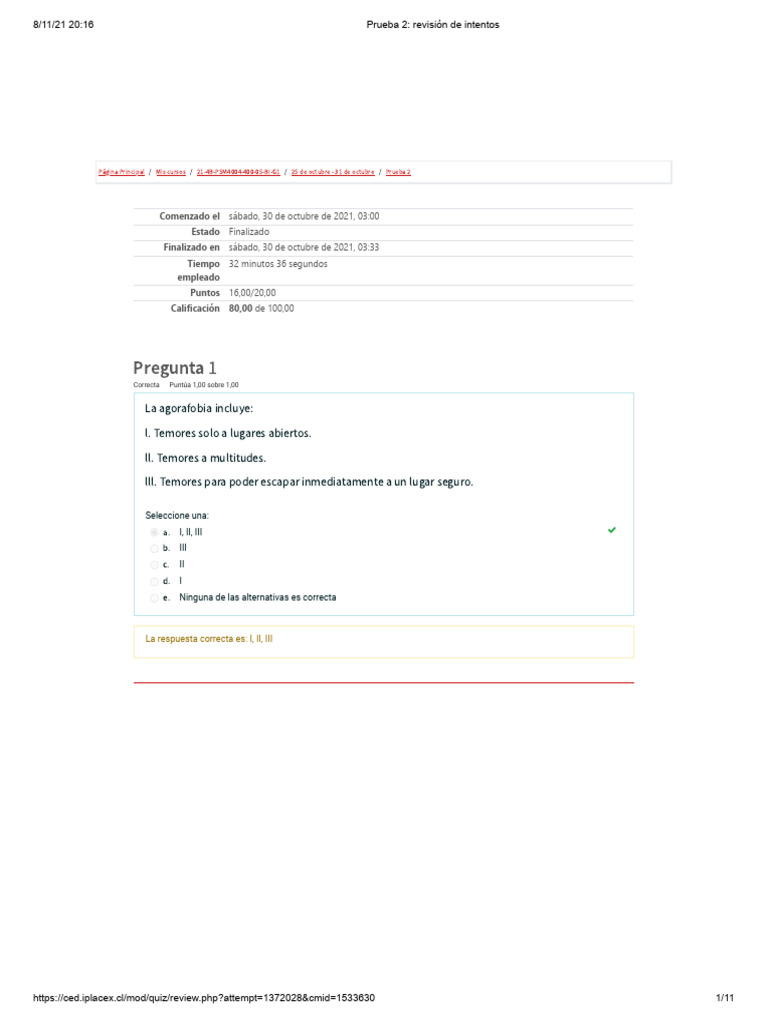 Prueba2 Revision Psicopatologia y Salud Mental (4 Bimestre) | PDF