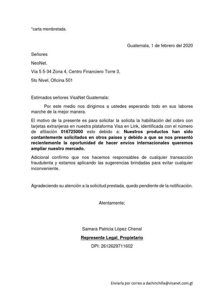 Machote de Carta | PDF