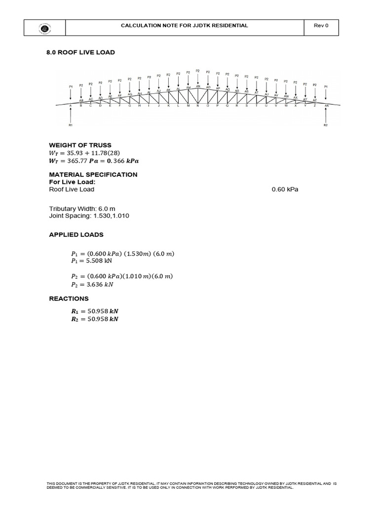 Live Load Truss Analysis | PDF | Structural Engineering